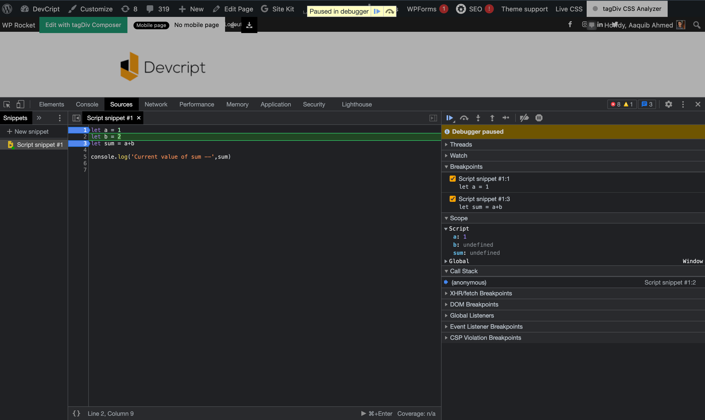 How to debug JavaScript in browser? - DevCript